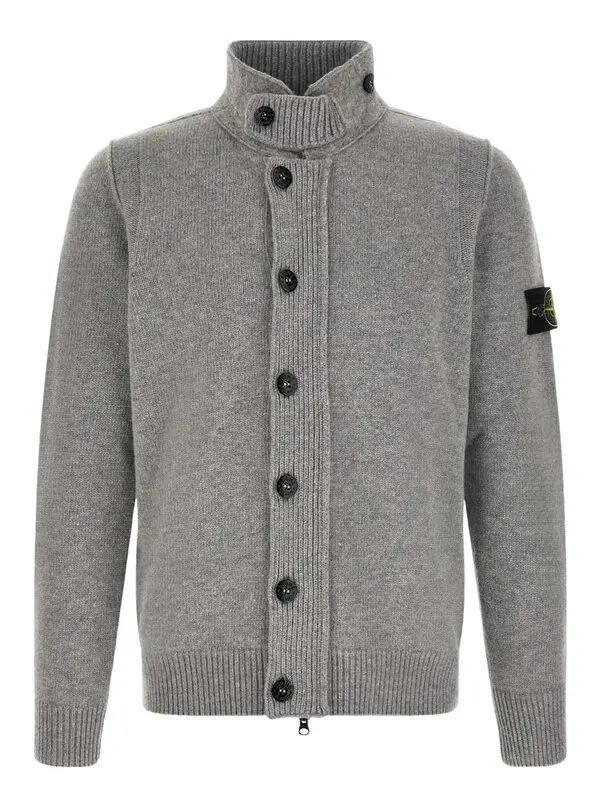 Stone Island Button-up Jumper - Gray