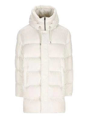 Herno High-neck Hooded Drawstring Puffer Coat - White