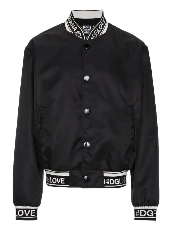 Dolce & Gabbana Logo Bomber Jacket - Black