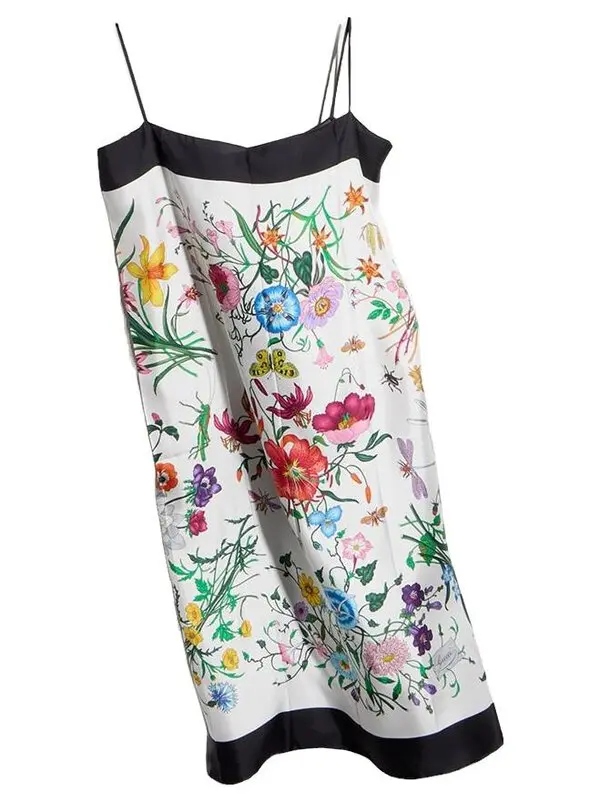 Gucci Flora Printed Silk Twill Dress - Multi-color
