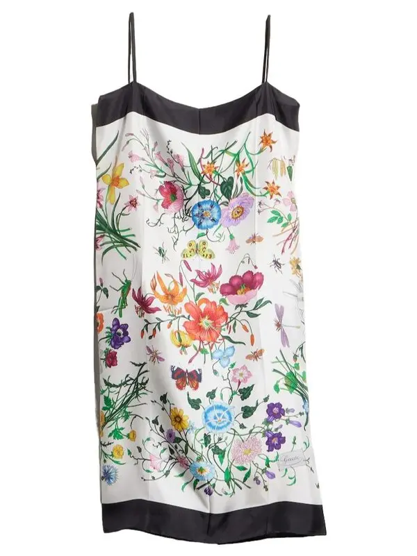 Gucci Flora Printed Silk Twill Dress - Multicolor