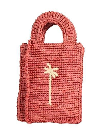 Manebí Handbag Natural Raffia - Red