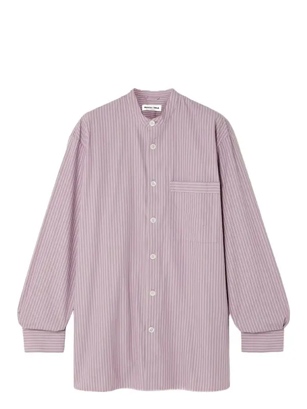 BIRKENSTOCK Tekla Pinstriped Organic Cotton-voile Shirt - Pink