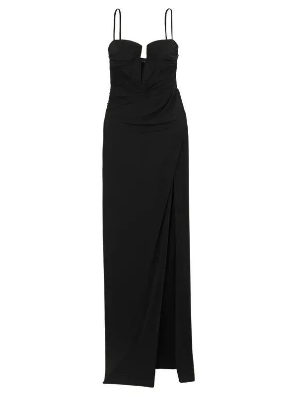 Brandon Maxwell Ruched Jersey Gown - Black