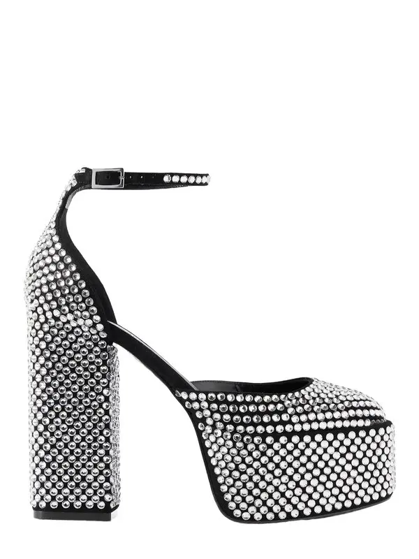 Paris Texas Dalilah Embellished Suede Platform Pumps - Black