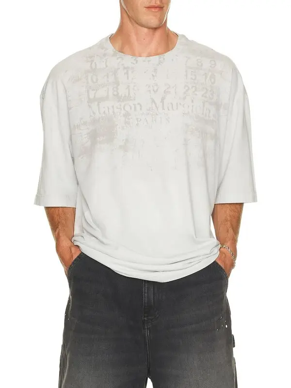 MAISON MARGIELA Oversized T-shirt In Blue - Ice