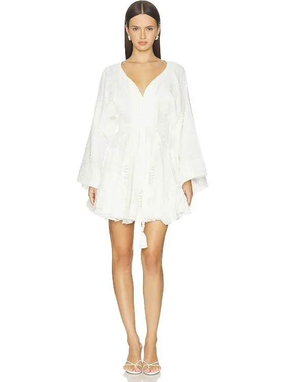 Alexis Palmari Knot Embroidered Dress - Ivory
