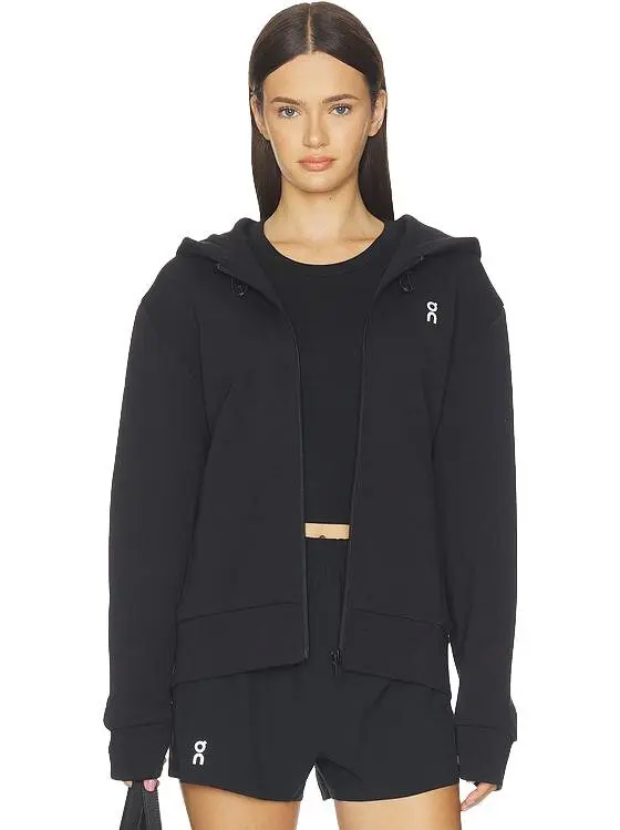 On Focus Tech Zip Hoodie - Black