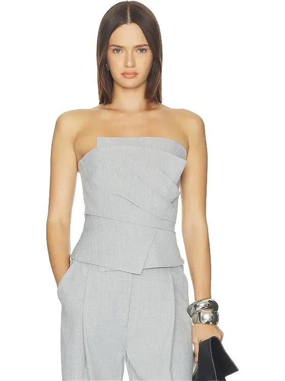 THE SEI Wrap Bustier Top - Grey