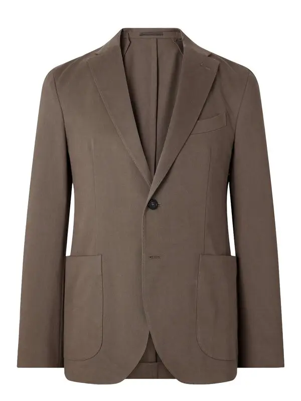 SLOWEAR Stretch-cotton Gabardine Suit Jacket - Brown