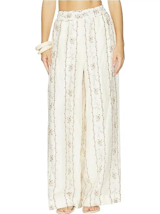 Agua Bendita Tota Navegante Trousers In Ivory - Multicolor