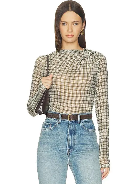 Veronica Beard Nuvina Top In Multi - Loden Multi
