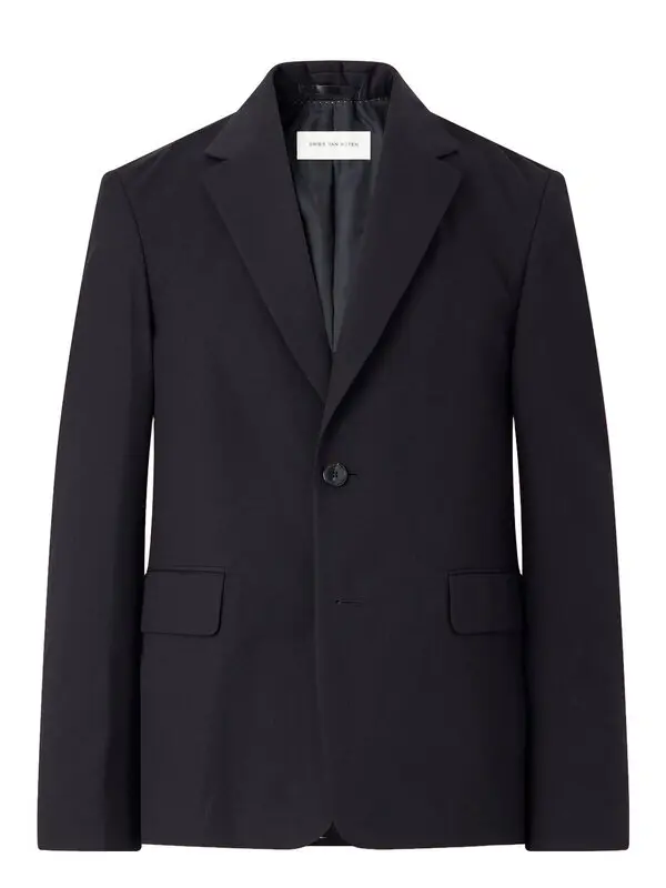 Dries Van Noten Billys Cotton And Wool-blend Canvas Blazer - Black