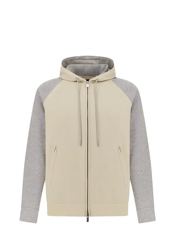 Paul & Shark Hybrid Sweatshirt In Dynamic And Jersey - Cloud White