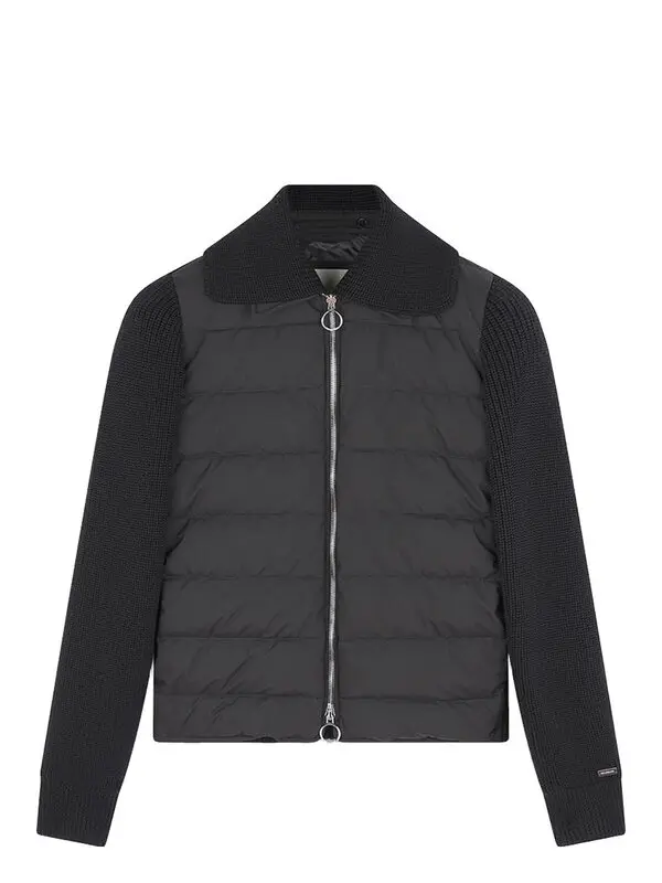 Paul & Shark Hybrid Zip-up Blouson In Wool And Typhoon® Platinum - Black
