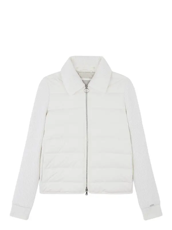 Paul & Shark Hybrid Zip-up Blouson In Wool And Typhoon® Platinum - Butter