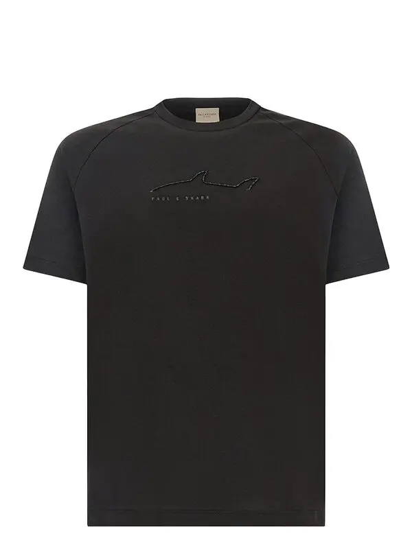 Paul & Shark Cotton Jersey T-shirt With Embroideries - Black