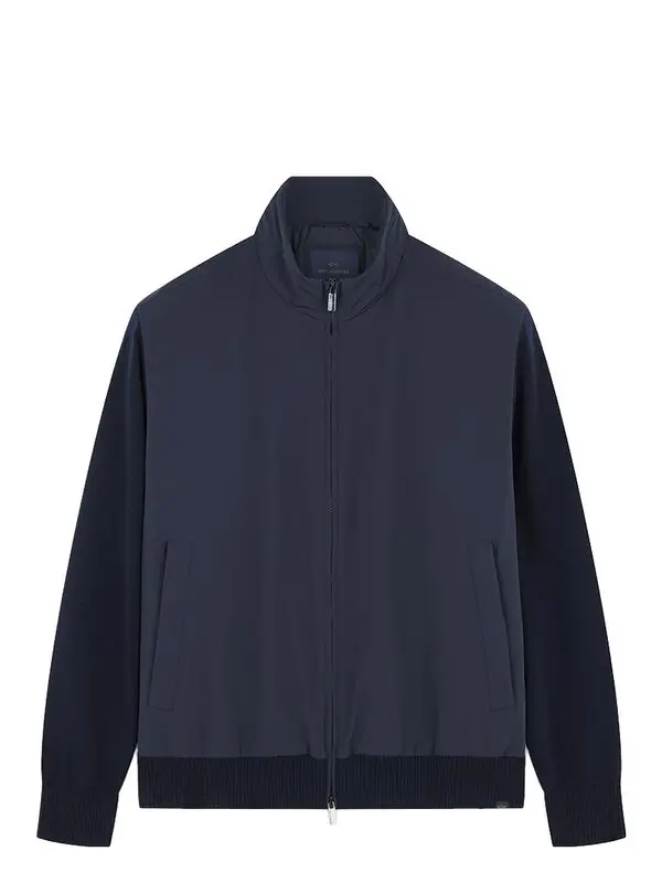 Paul & Shark Hybrid Jacket In Cool Touch Wool And Typhoon® Re-4x4 Stretch - Blue
