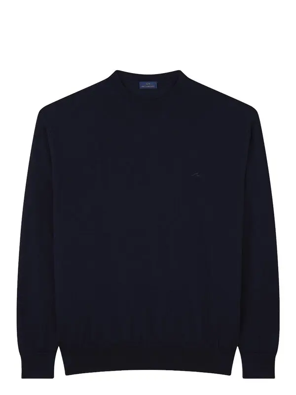 Paul & Shark Crewneck Sweater With Shark Fin Embroidery - Blue