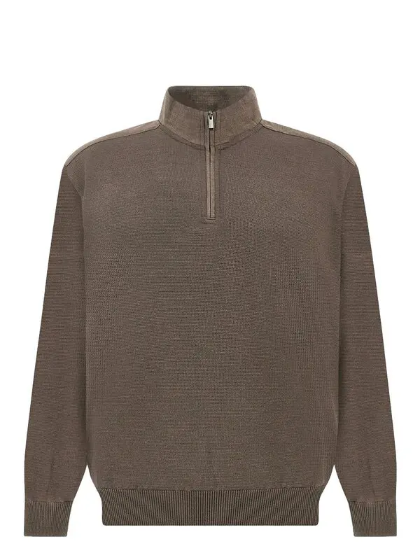 Paul & Shark Riviera Half-zip Merino Wool Sweater - Sequoia