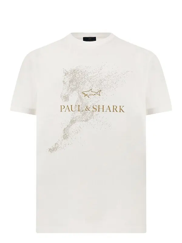 Paul & Shark Cotton Jersey T-shirt With Year Of The Horse Print - White