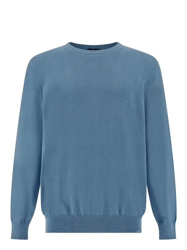 Paul & Shark Garment Dyed Pima Cotton Crewneck Sweater - Blue Bonnet