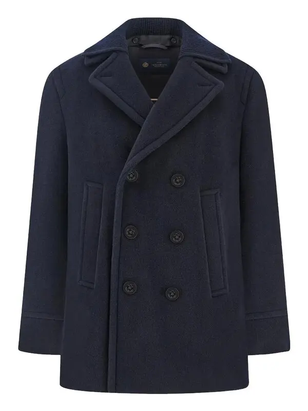 Paul & Shark Wool And Cashmere Pea Coat - Blue