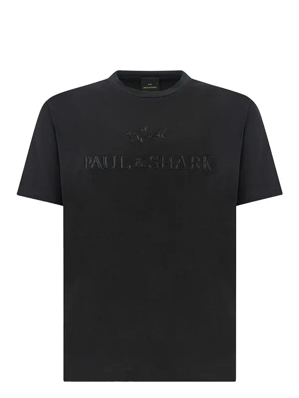 Paul & Shark Lightweight Cotton Jersey T-shirt With Print - Black