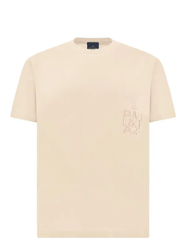 Paul & Shark Cotton Jersey T-shirt With Embroidery - Beige