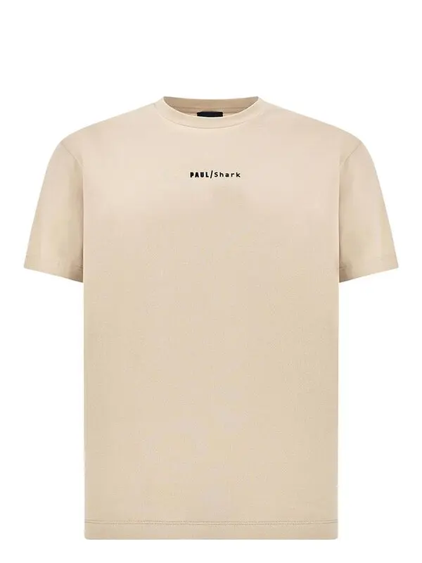 Paul & Shark Lightweight Cotton Jersey T-shirt With Print - Beige
