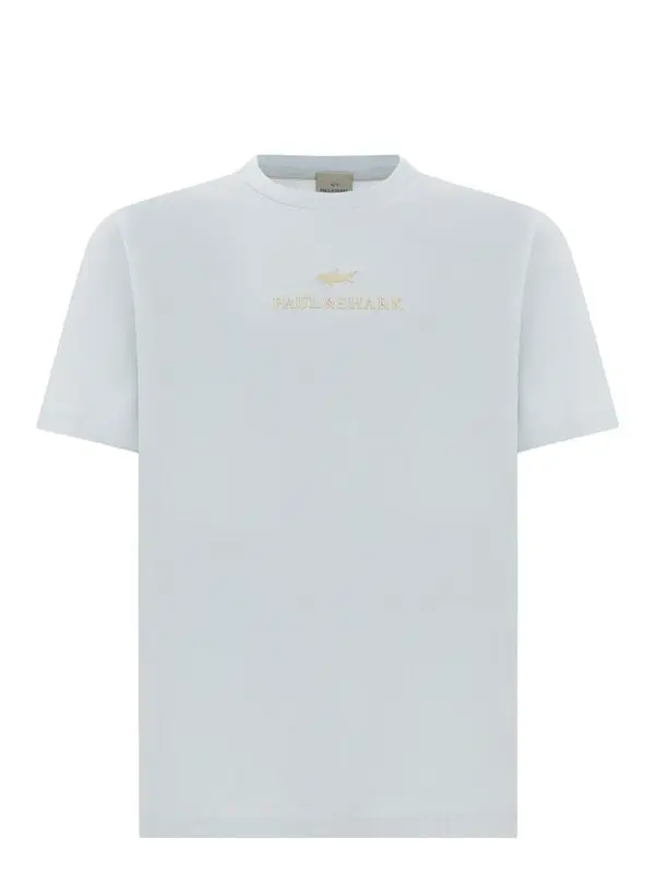 Paul & Shark Aqua Touch Cotton T-shirt With Embroidered Logo - Skyride