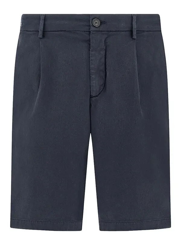 Paul & Shark Stretch Cotton Bermuda Shorts With Single Dart - Blue