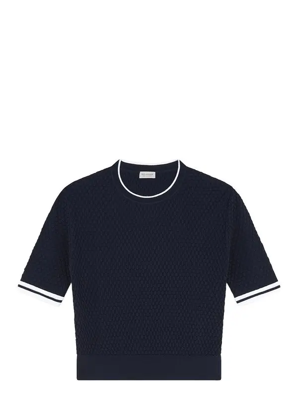 Paul & Shark Textured Crew Neck Sweater - Dama Blue