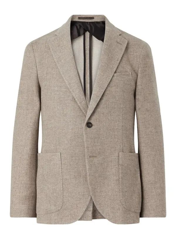 SLOWEAR Cotton, Wool And Cashmere-blend Jacquard Blazer - Neutrals