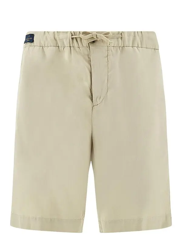 Paul & Shark Garment-dyed X-soft Lyocell Bermuda Shorts With Drawstring - Beige