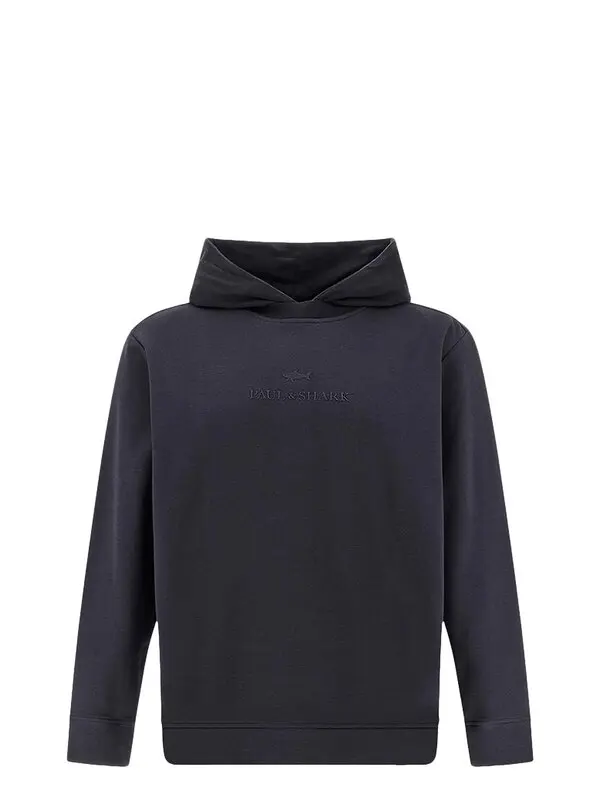 Paul & Shark Hoodie In Active Fleece Cotton - Blue