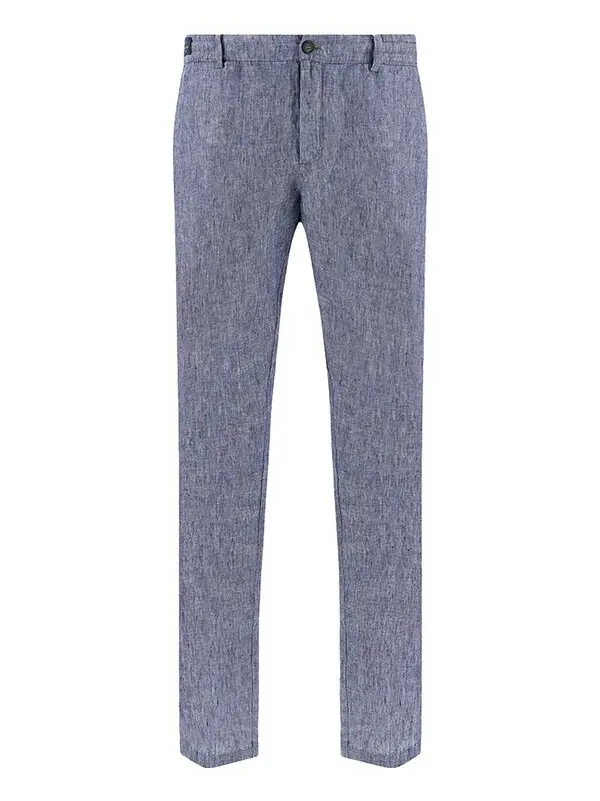 Paul & Shark Linen Chino Pants With Drawstring - Blue