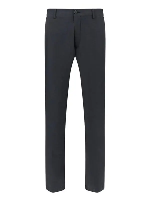 Paul & Shark Wide-leg Trousers In Stretch Cotton With Pleats - Blue