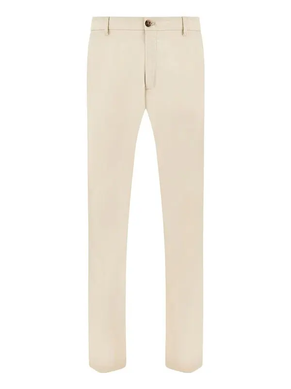 Paul & Shark Wide-leg Trousers In Stretch Cotton With Pleats - Butter