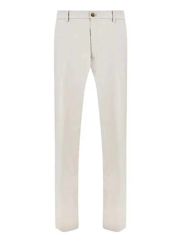 Paul & Shark Wide-leg Stretch Cotton Trousers With Pleats - Light Grey