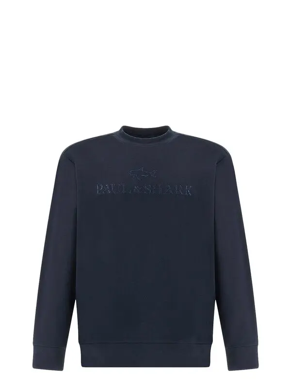 Paul & Shark X‑soft Sweatshirt In Active Fleece Cotton With Logo Embroidery - Blue