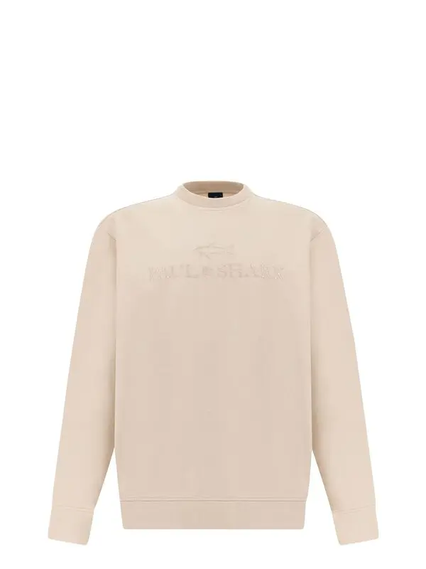 Paul & Shark X‑soft Sweatshirt In Active Fleece Cotton With Logo Embroidery - Beige