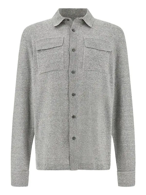 Paul & Shark Overshirt In Linen And Urukai Cotton - Light Grey
