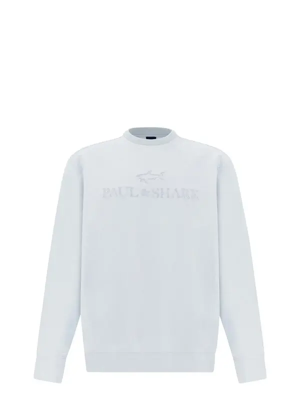 Paul & Shark X‑soft Sweatshirt In Active Fleece Cotton With Logo Embroidery - Skyride