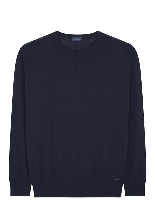 Paul & Shark Ultrafine Merino Wool Sweater With Shark Embroidery - Blue
