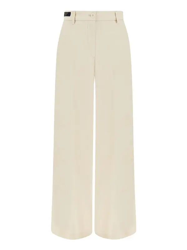 Paul & Shark Palazzo Trousers In Stretch Cotton - Butter