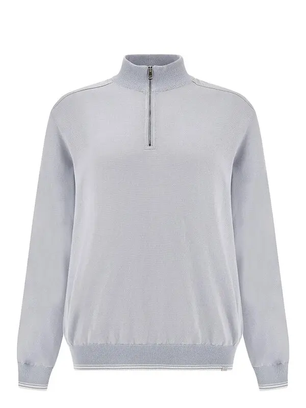 Paul & Shark Piuma Cotton Half-zip Sweater With Typhoon® Details - Skyride