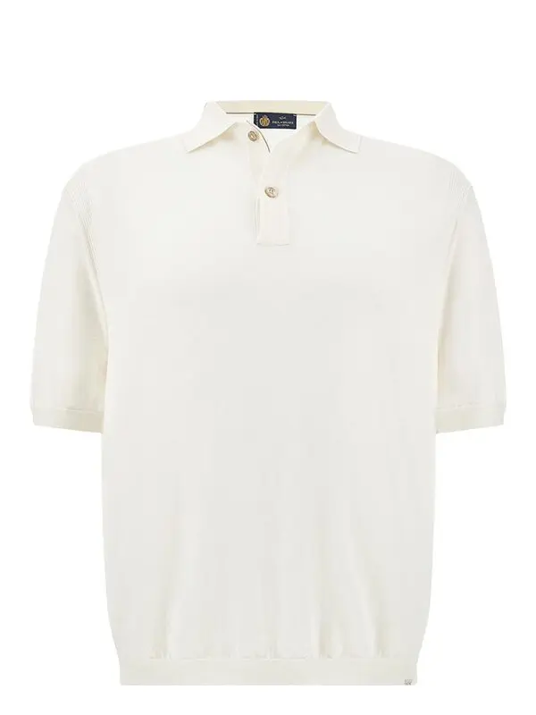 Paul & Shark Polo Shirt In Silk And Cotton - White