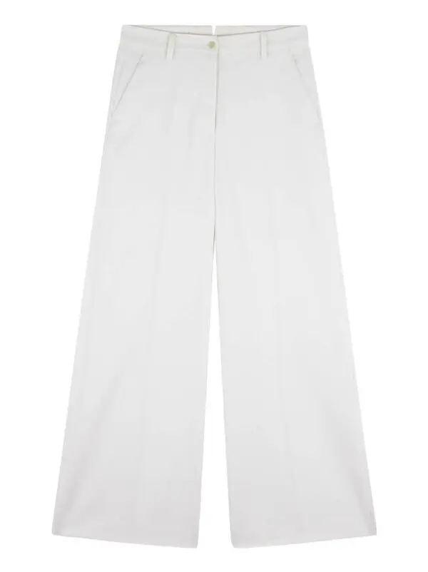 Paul & Shark Wide-leg Trousers In Stretch Wool Twill - Butter