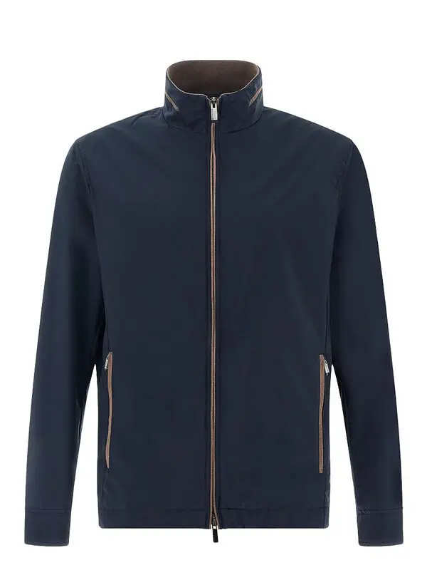 Paul & Shark Typhoon® Platinum Jacket With Alcantara® Details - Dama Blue